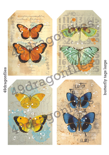 Butterfly Tags Large | 49dragonflies