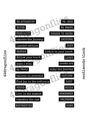 Sentiments Black | 49dragonflies