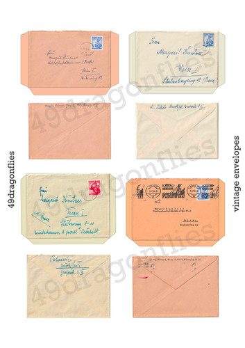 German Vintage Envelopes (front and backs) | 49dragonflies