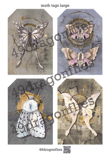 Moth Tags Large | 49dragonflies