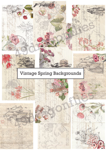 Vintage Spring Backgrounds | 49dragonflies