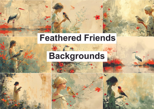 Feathered Friends Backgrounds A4 | 49dragonflies