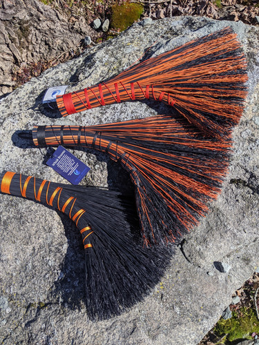 Handmade Orange Whisk Broom, Functional Art | Meckley Brooms