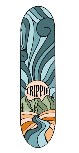 trippie blue skateboard deck | Trippie Campers