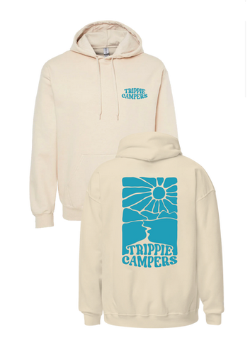 tc blue cream hoodie | Trippie Campers
