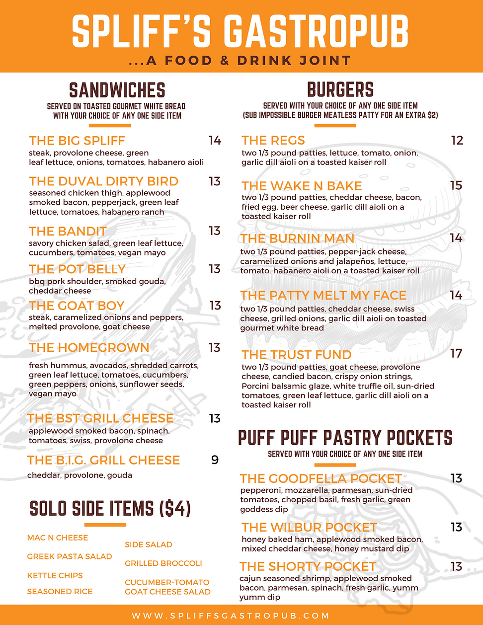 MENU | spliffs-gastropub