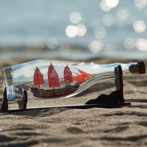 Sail Ship in Slant Brandy Bottle | The Arabian Store