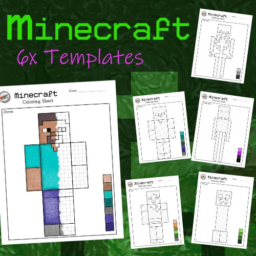 Minecraft Coloring Sheets - Blank Templates