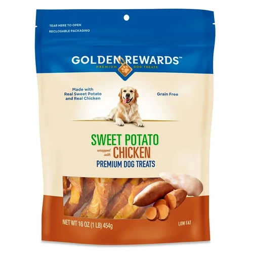 Golden Rewards Sweet Potato Wrapped with Chicken Dog Treats, 16 oz ...