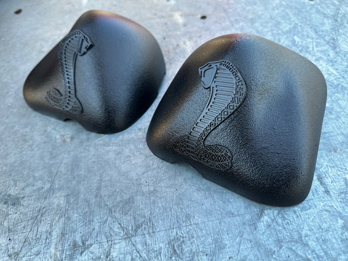 1994-2004 Mustang Strut Tower Covers (embossed all black) | Custom Pony