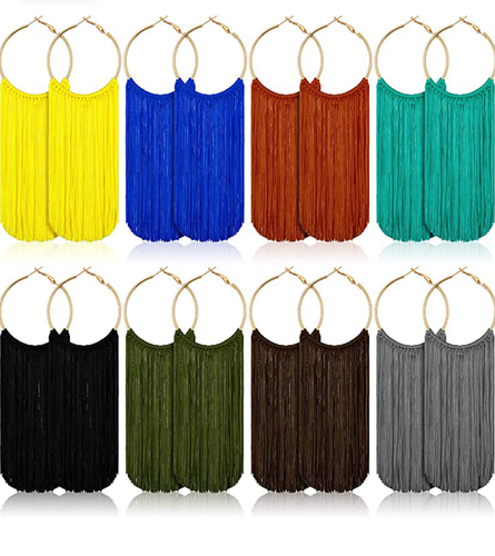 PANACHE LYFE Hoop Statement Tassels Dangle Drop Earrings for Women ...