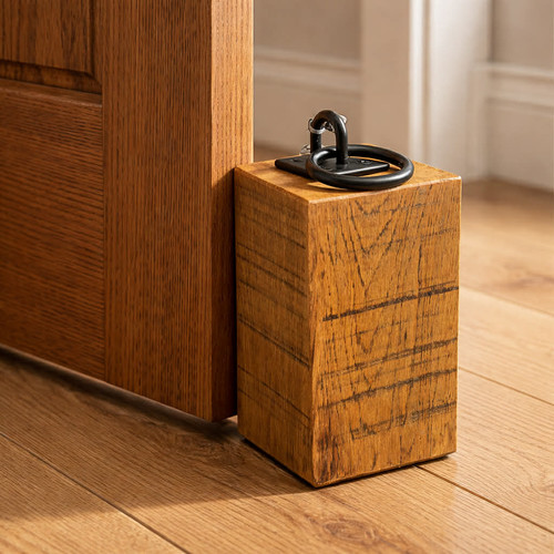 Chunky Oak Rustic Door Stop | WARMINSTER ENGRAVING
