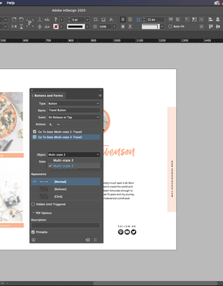 interactive button indesign