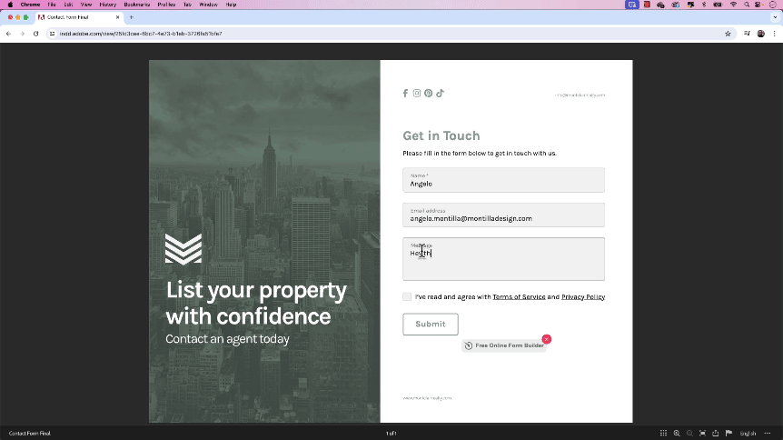 Learn how to embed HTML contact forms in Adobe InDesign