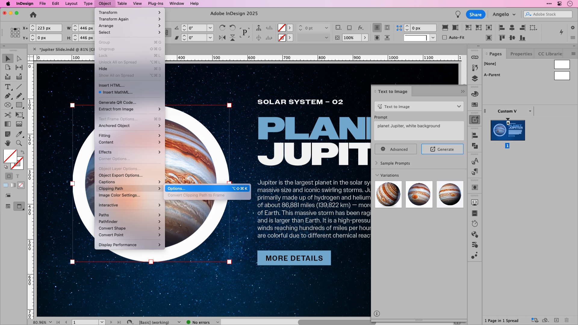 Learn how to remove backgrounds from AI-generated images in InDesign