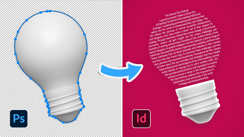 Place Text Inside An Object Shape Using Photoshop And Indesign