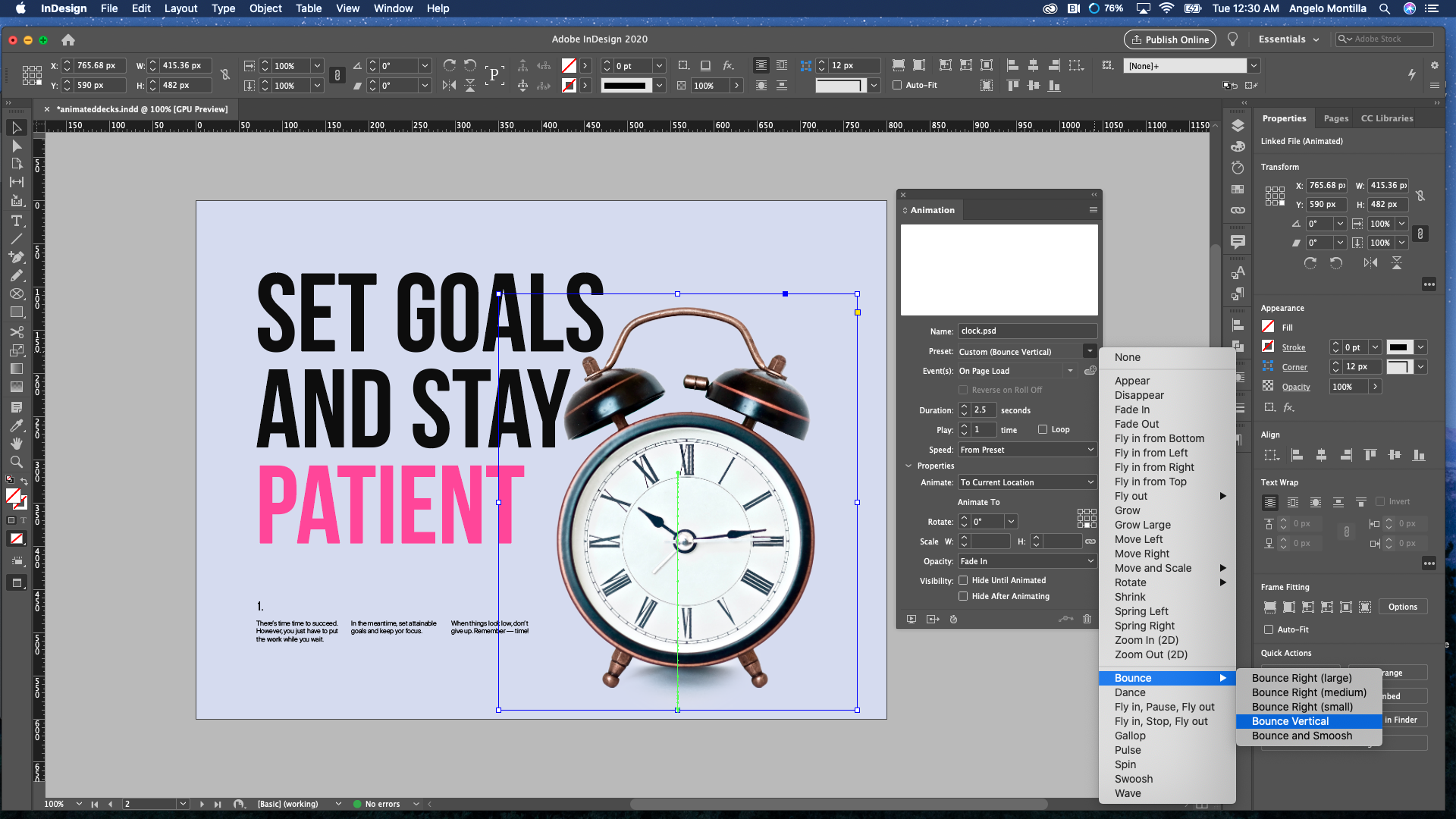 Create Animated Deck Slides In Adobe InDesign