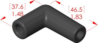 SILICONE BOOT-90 DEGREE/BLACK | Crown Engineering