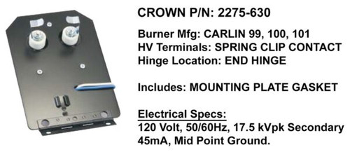CARLIN TRANSFORMER IGNITOR CARLIN 99 100 & 101 BY ALLANSON. | Crown ...