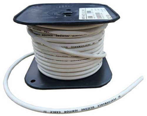 WHITE SILICONE CABLE 100′ REEL – 400?F – WHITE | Crown Engineering