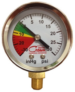 COMPOUND GAUGE 30hg/30psi | Crown Engineering