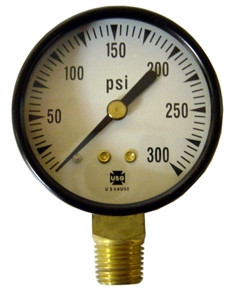 PSI GAUGE 0-300psi 2″ FACE 1/4 | Crown Engineering