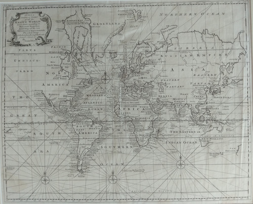 Map of the world 1744 by Emanueal Bowen | Newton Andrews Galle