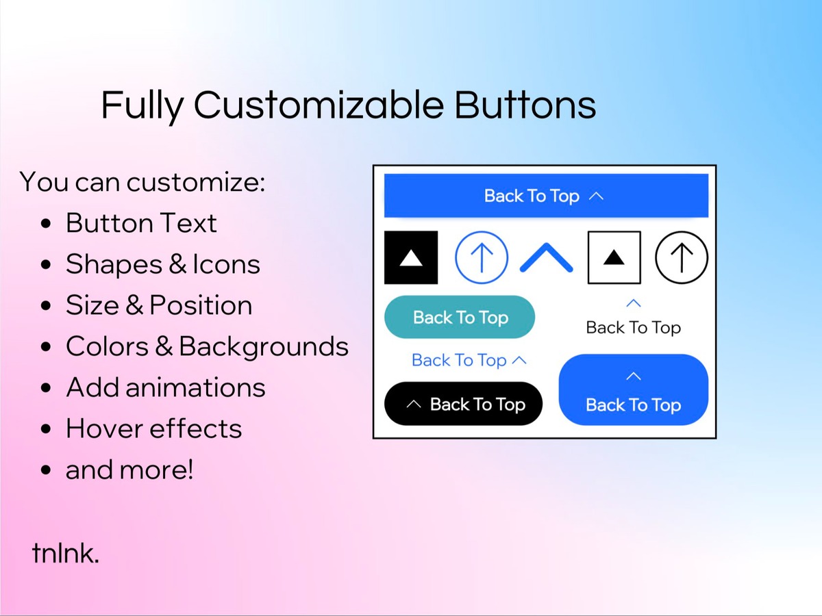 Back To Top Buttons | Wix App Market | Wix.com