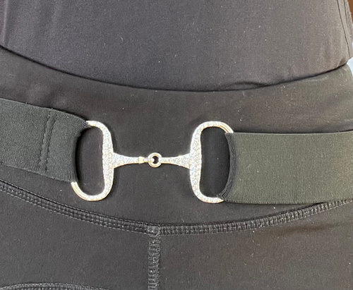 Rhinestone Snaffle Bit Belt WHITE DIAMONDS | Stable Wear