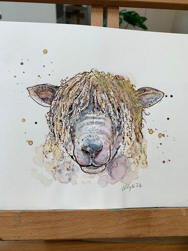 Sheep Ink and Watercolour | Little Red Boots