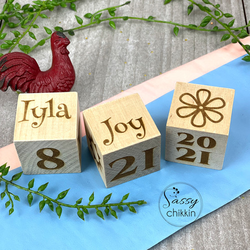 Personalized Baby Blocks, Customized with Baby Name & Dates, Photo ...