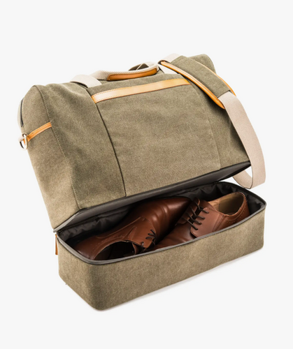 Weekend Carry On Bag - Genuine Leather +Canvas | Open Invitation Stationery