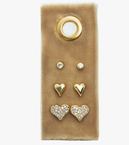 Heart Velvet Stud Gift Set | Open Invitation Stationery