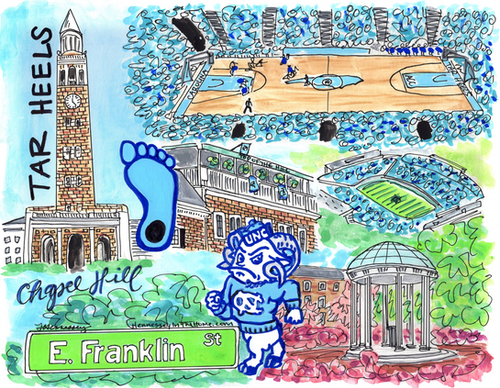 UNC Watercolor Print | Lacey Hennessey