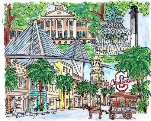 Charleston Watercolor Print | Lacey Hennessey
