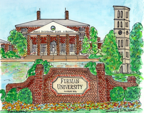 Furman Watercolor Print | Lacey Hennessey