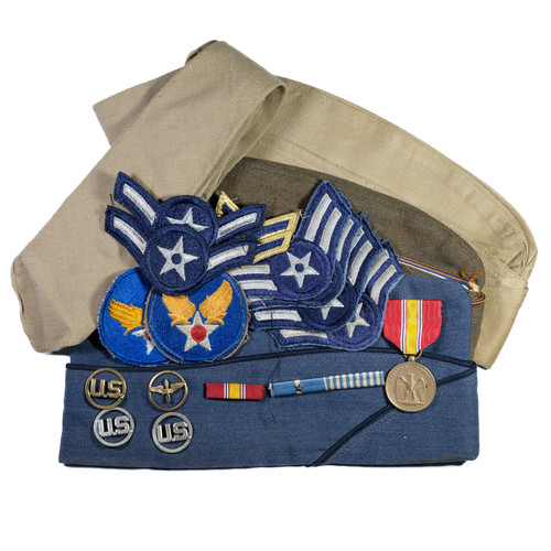 US, Post WWII & Korean War Air Force Uniform + Insignia + Award ...