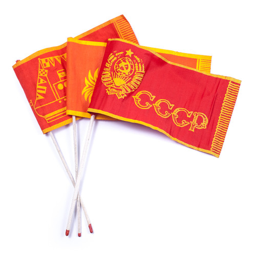 A Group of 3 Small USSR Flags | queencitymilitaria