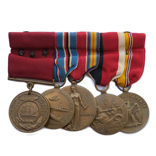 US, WWII, Occupation, Korean War Era Navy Medal Bar (5 Position ...