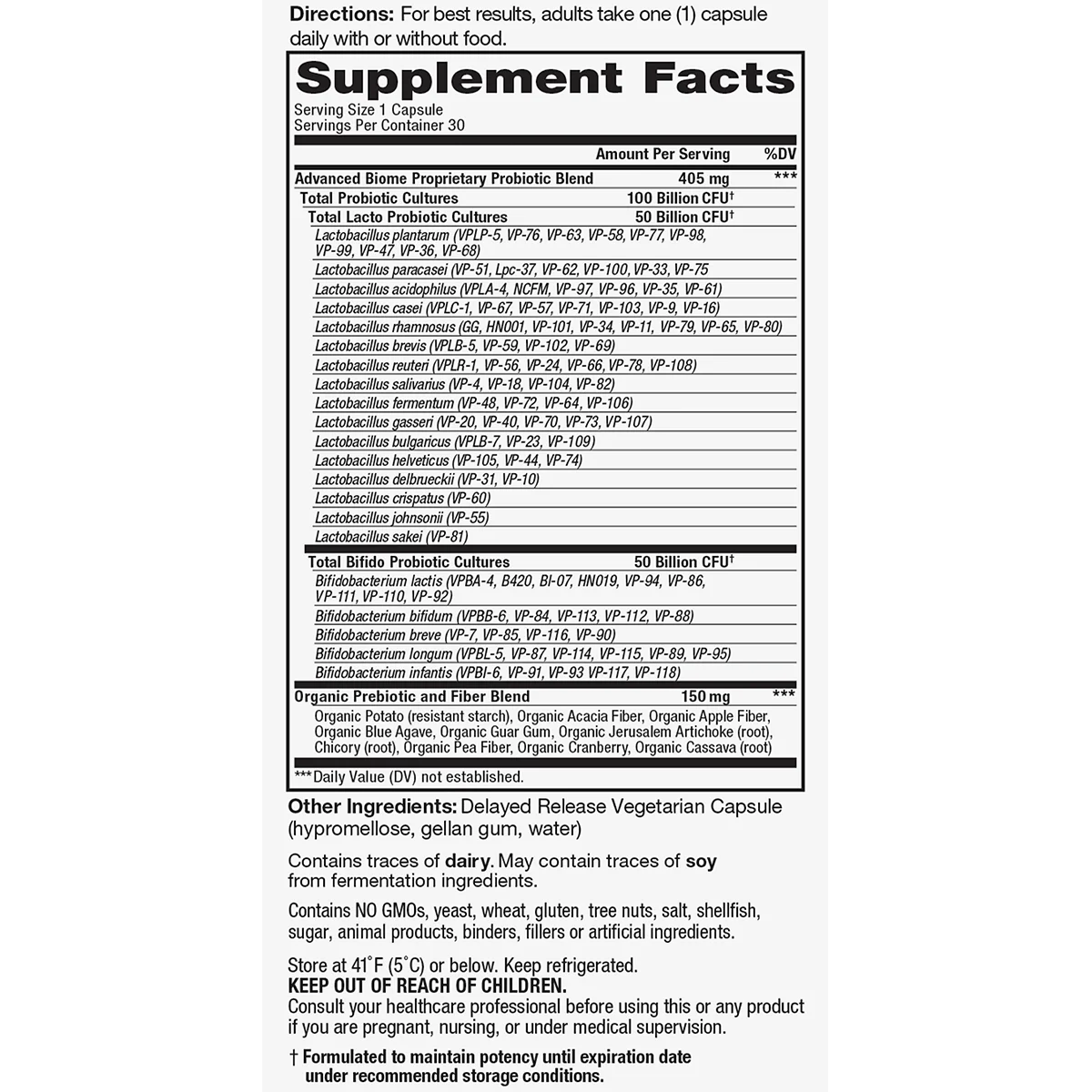 Vital Flora Advanced Biome Probiotic 100 Billion | gethealthy