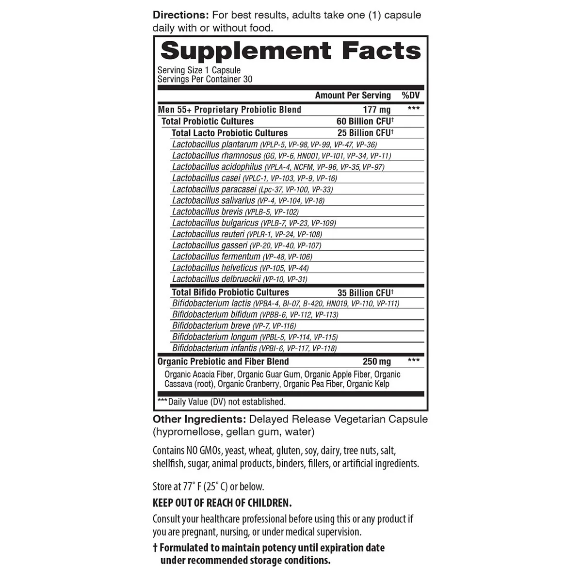 Vital Flora Men's 55+ Daily Probiotic | gethealthy