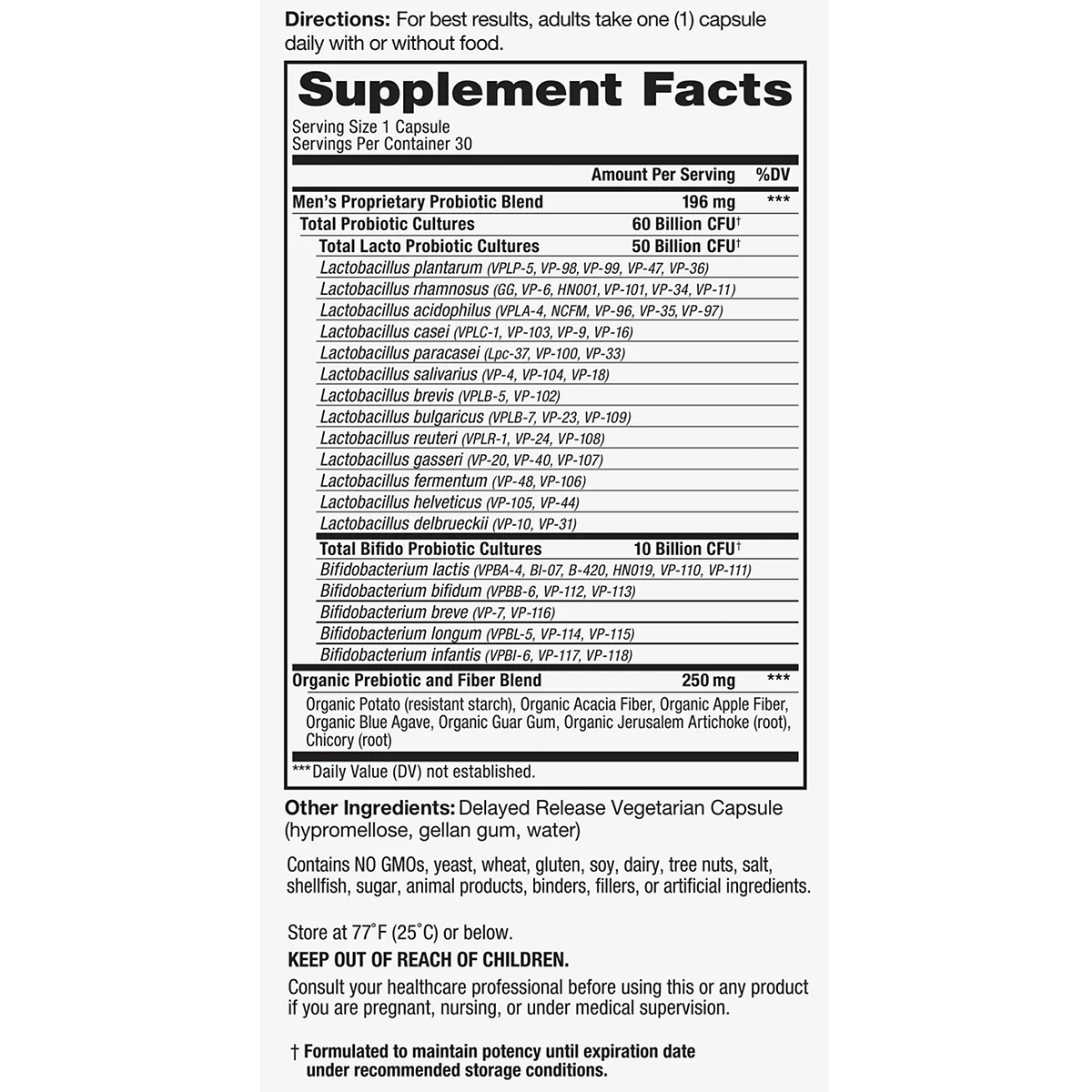 Vital Flora Men's Daily Probiotic | gethealthy