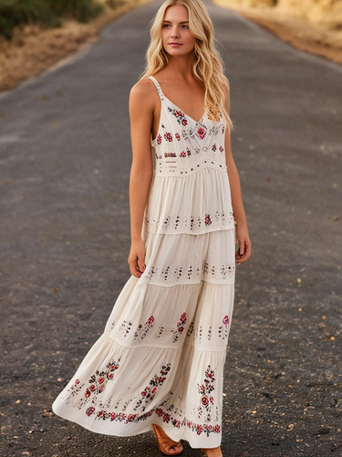 Embroidered linen dress | Yoka Yo