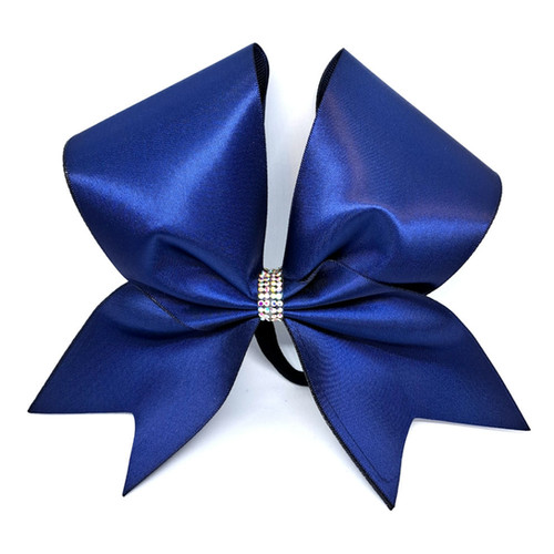 Navy Satin Full Size Bow | Bom Bows