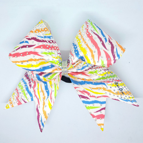 Rainbow Zebra Bow | Bom Bows