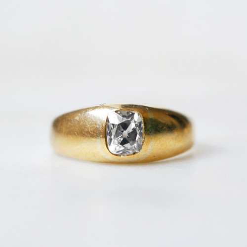 Heavy 1ct Old Cut Diamond Gypsy Ring | shjb