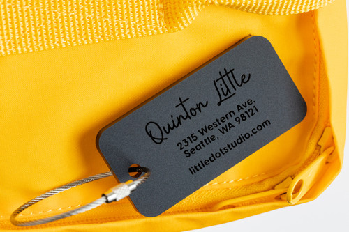 Rectangle (M) Acrylic Tag - Matte Black - L4/A2 | Little Dot Studio