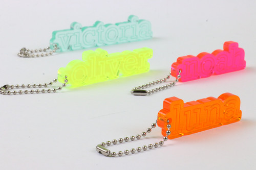 Transparent Fluorescent Name Initial Team Number Acrylic Keychain ...