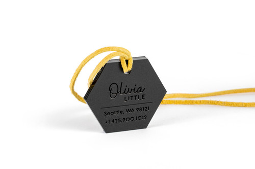 Hexagon Acrylic Tag - Matte Black - B3/M2 | Little Dot Studio