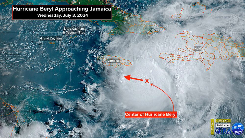 Hurricane Beryl to impact Jamaica today as the strength and track in ...